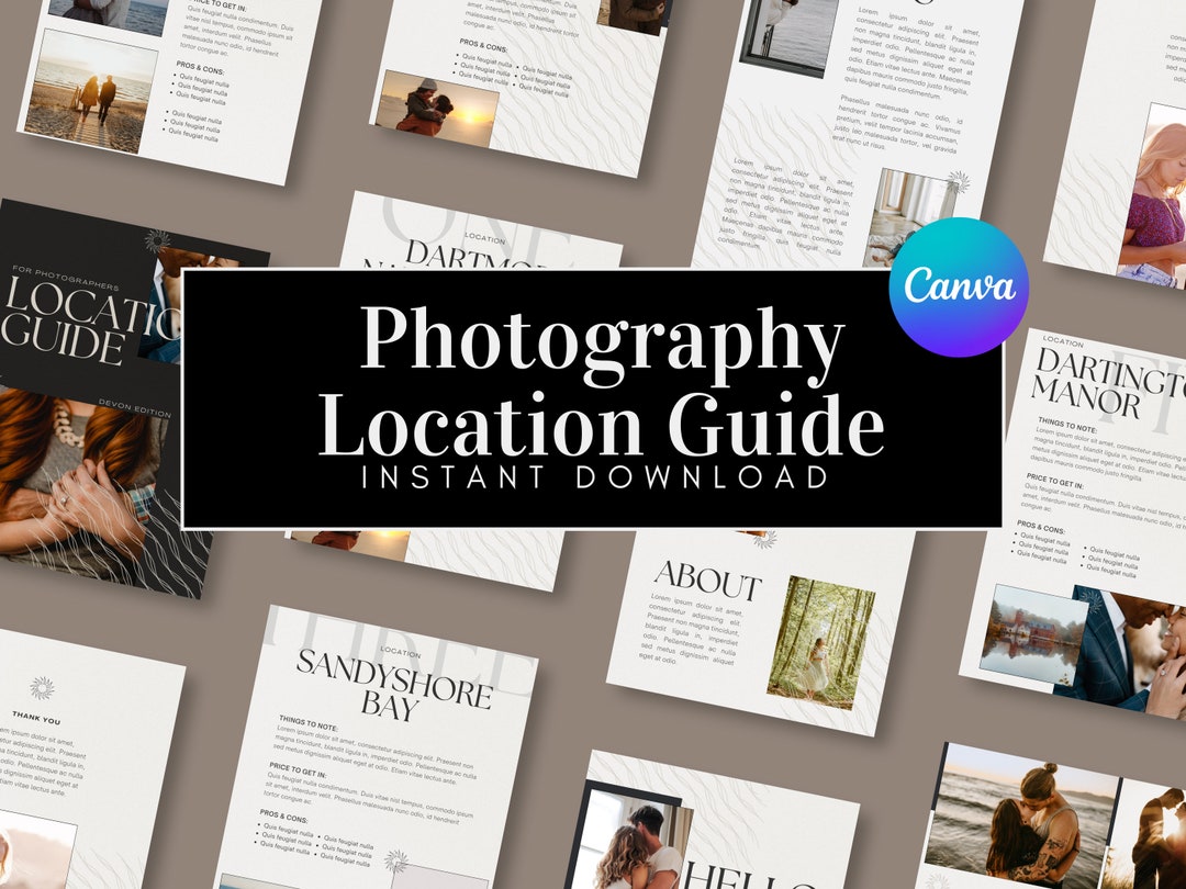 Photographer Location Guide, Photography Template, Canva Photography ...