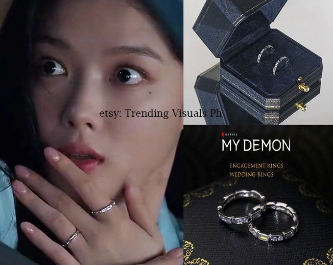 My Demon Ring Kdrama Couple Rings With Free My Demon Cross Tattoo - Etsy