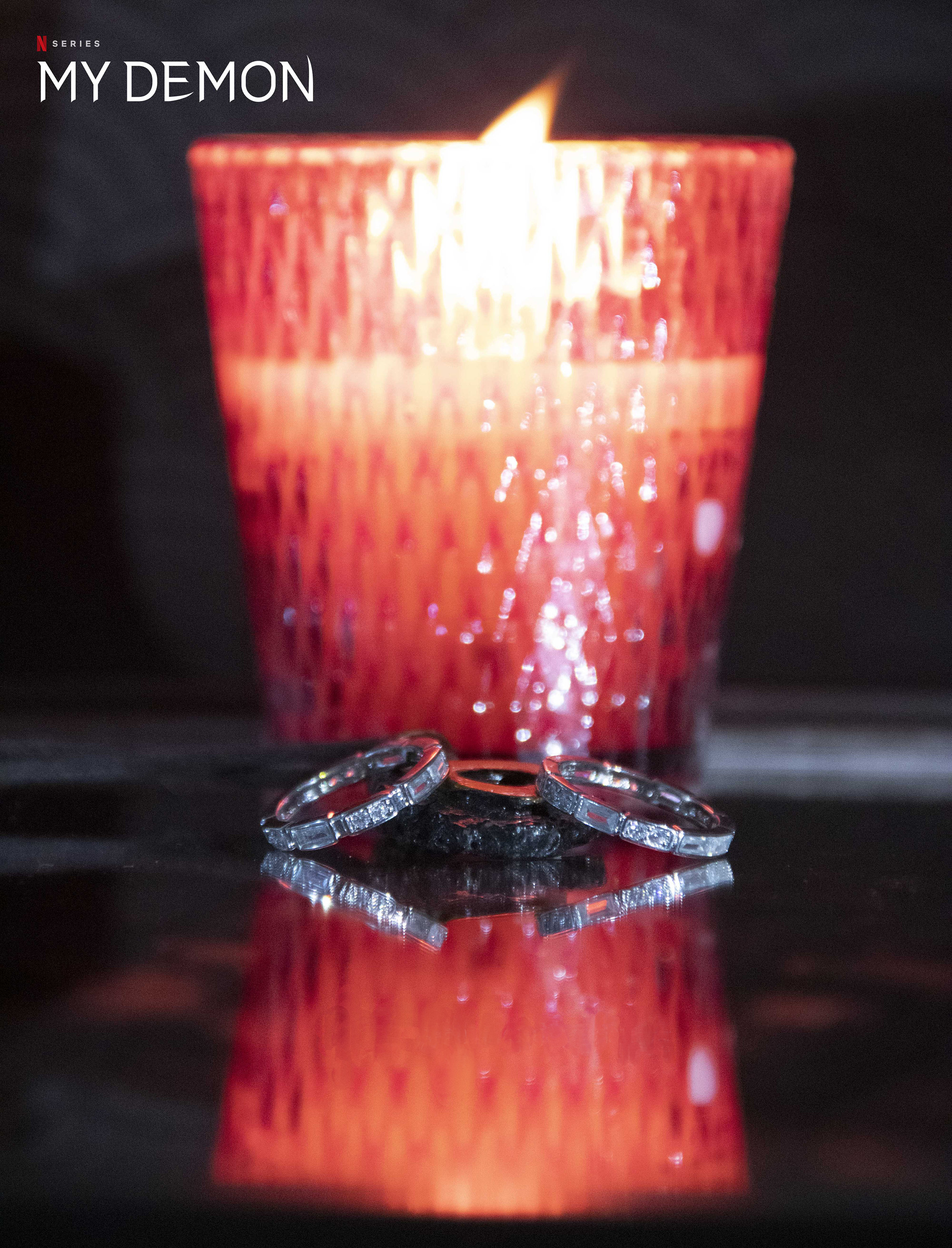 My Demon Ring Kdrama Couple Rings With Free My Demon Cross Tattoo - Etsy