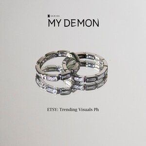 My Demon Ring Kdrama Couple Rings With Free My Demon Cross Tattoo - Etsy