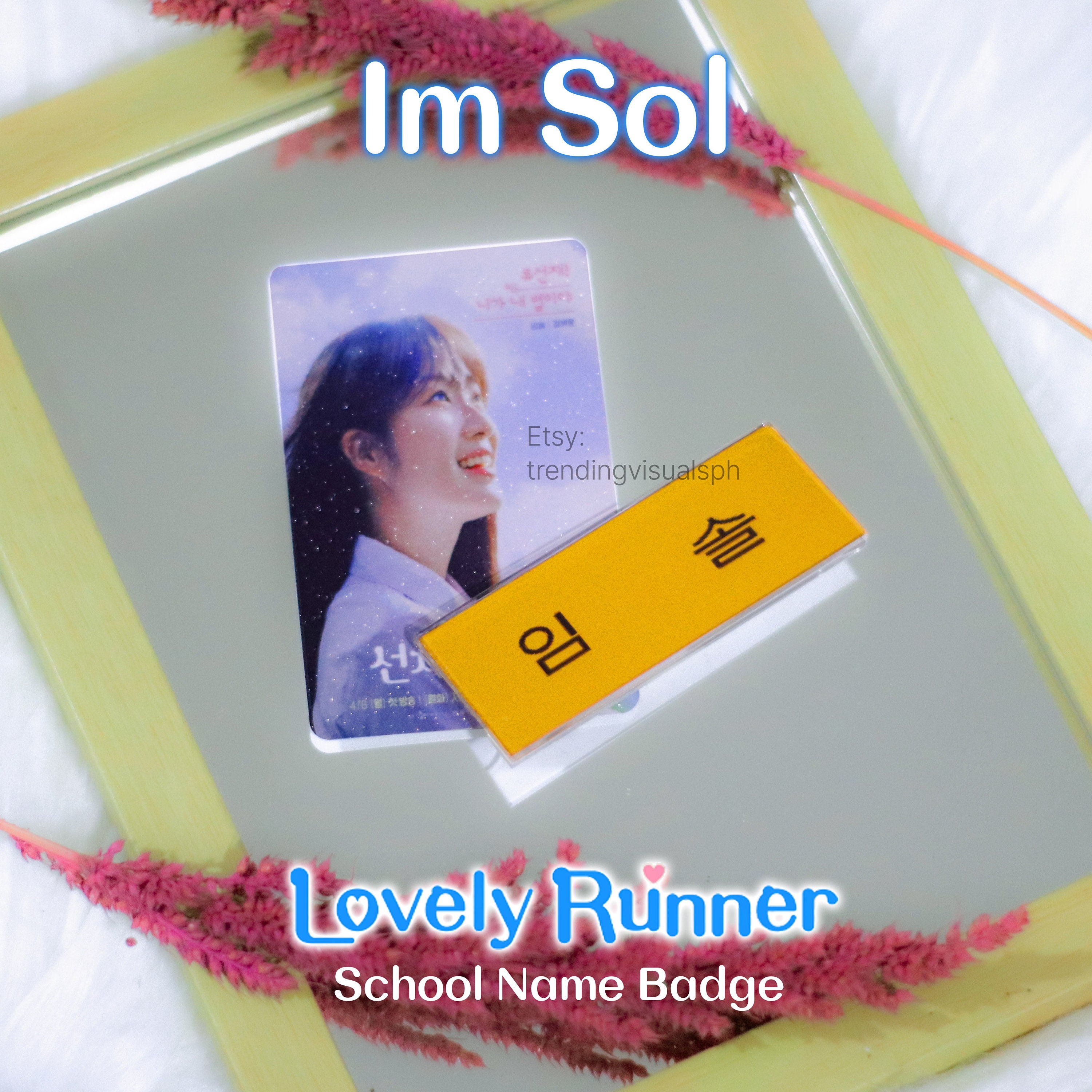 Lovely Runner Kdrama Name ID Pin With FREE Glittered Photocards Kpop ...