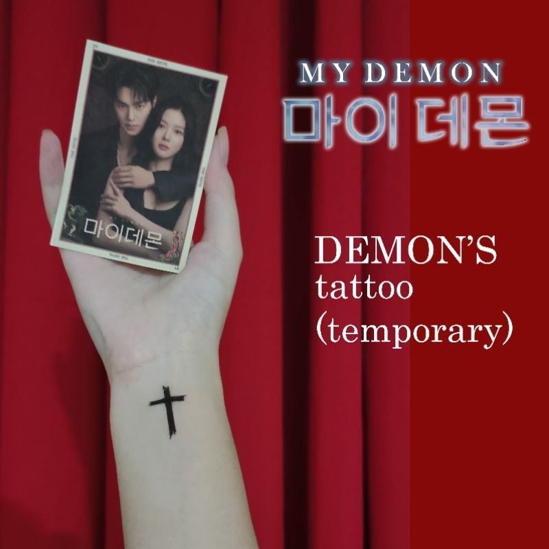 My Demon Ring Kdrama Couple Rings With Free My Demon Cross Tattoo - Etsy