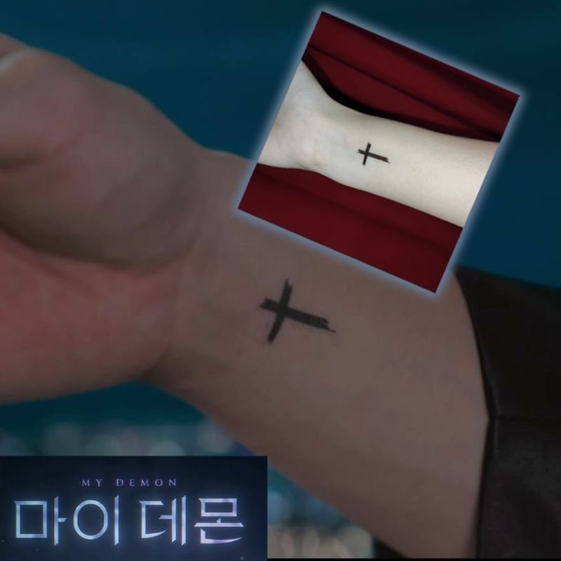 My Demon Ring Kdrama Couple Rings With Free My Demon Cross Tattoo - Etsy
