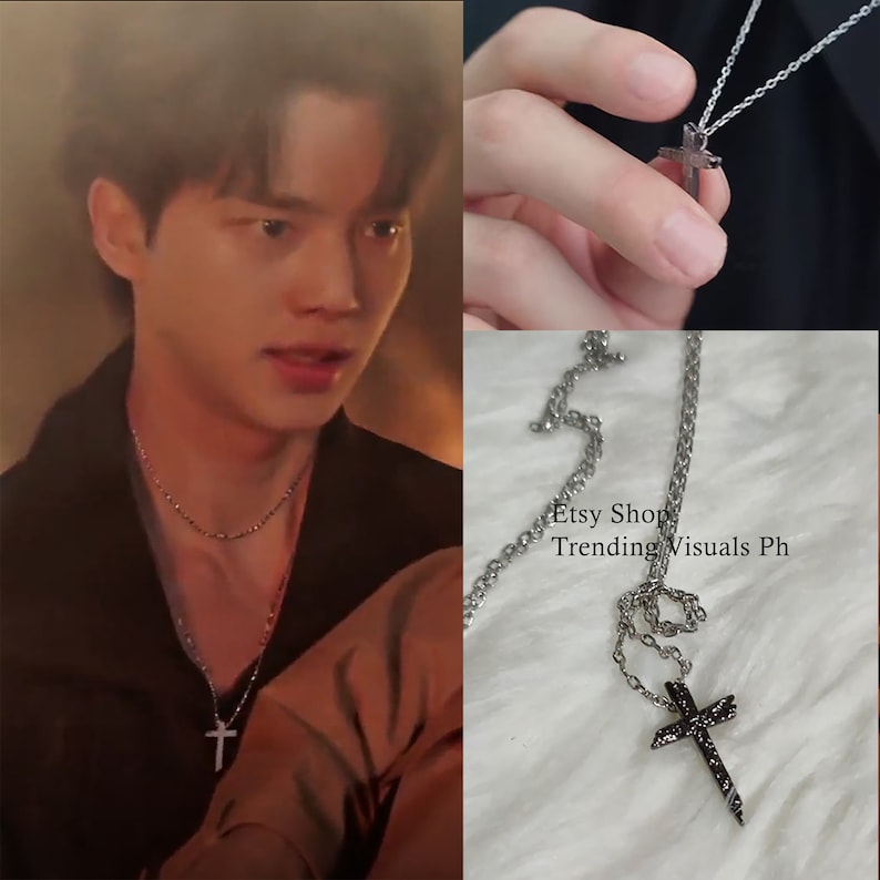 My Demon Kdrama Cross Necklace Gu Won's Cross Necklace Song Kang - Etsy