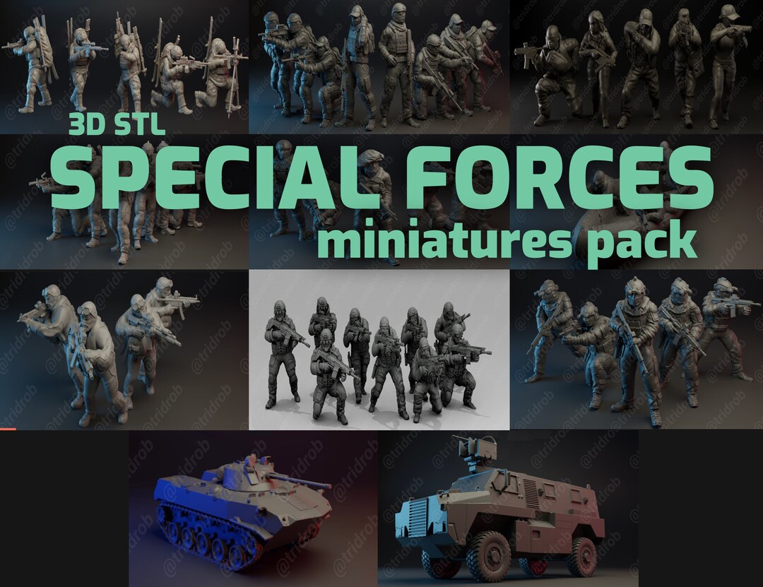 3D Stl Special Forces Miniature Pack Miniatures 3d Stl Pack 3d Printer ...
