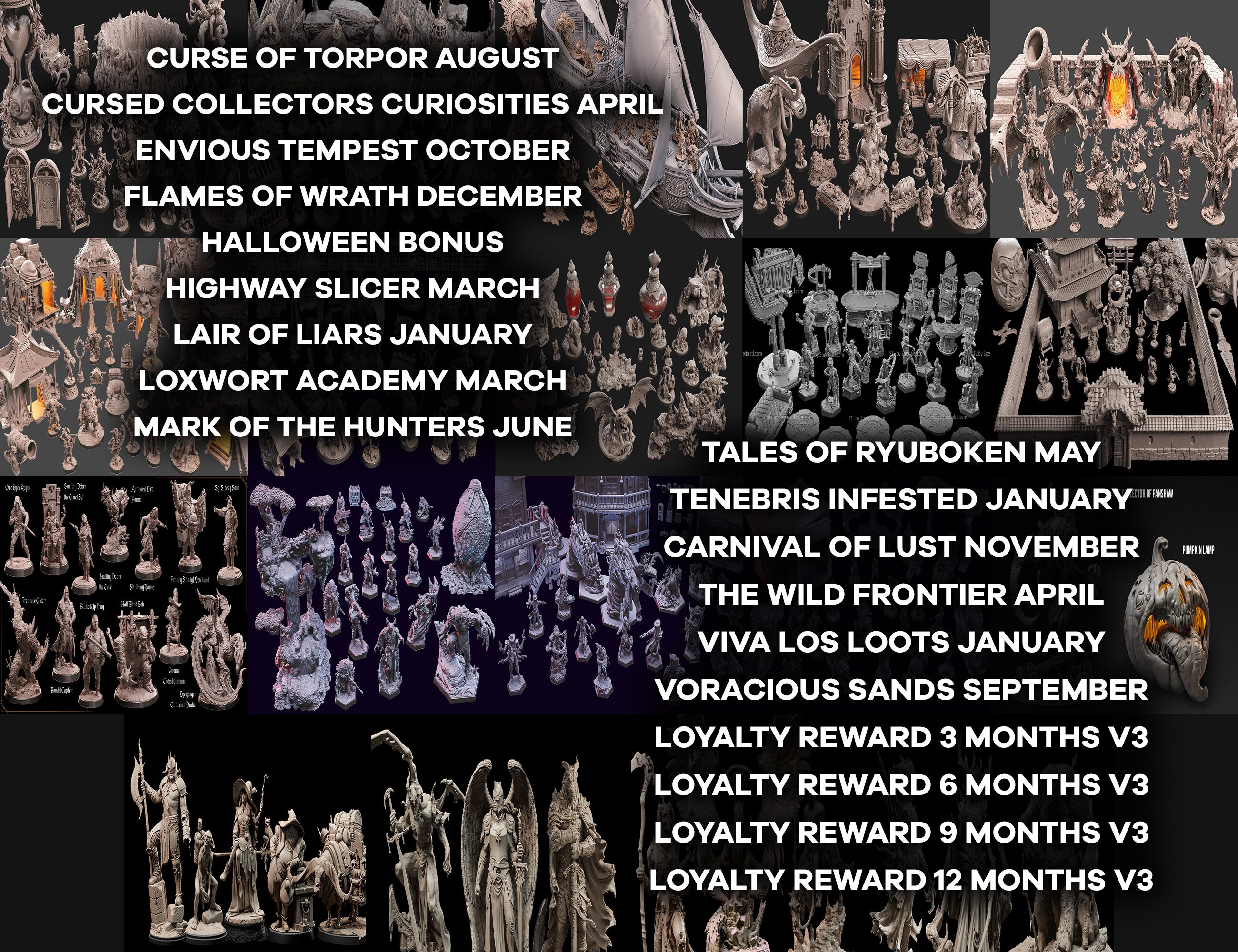 Loot Studios Big Releases STL Pack Miniatures Pack Tabletop Miniatures ...