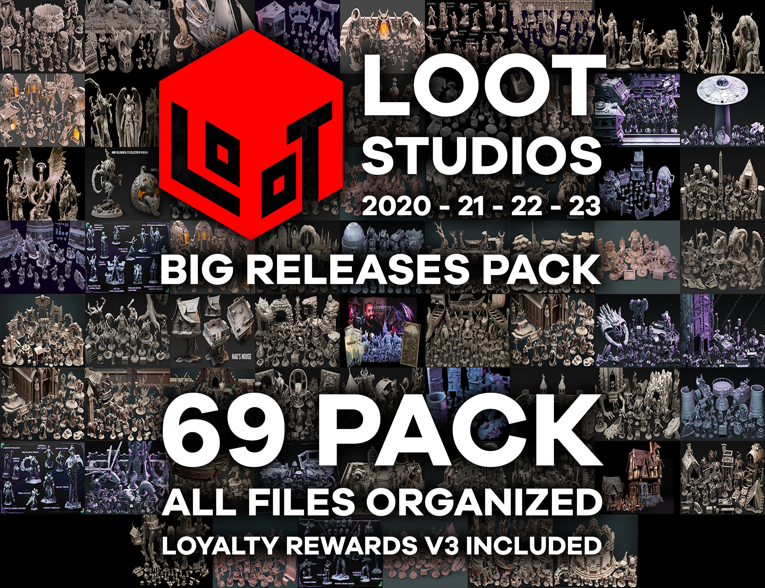 Loot Studios Big Releases STL Pack Miniatures Pack Tabletop Miniatures RPG Miniatures Dnd ...