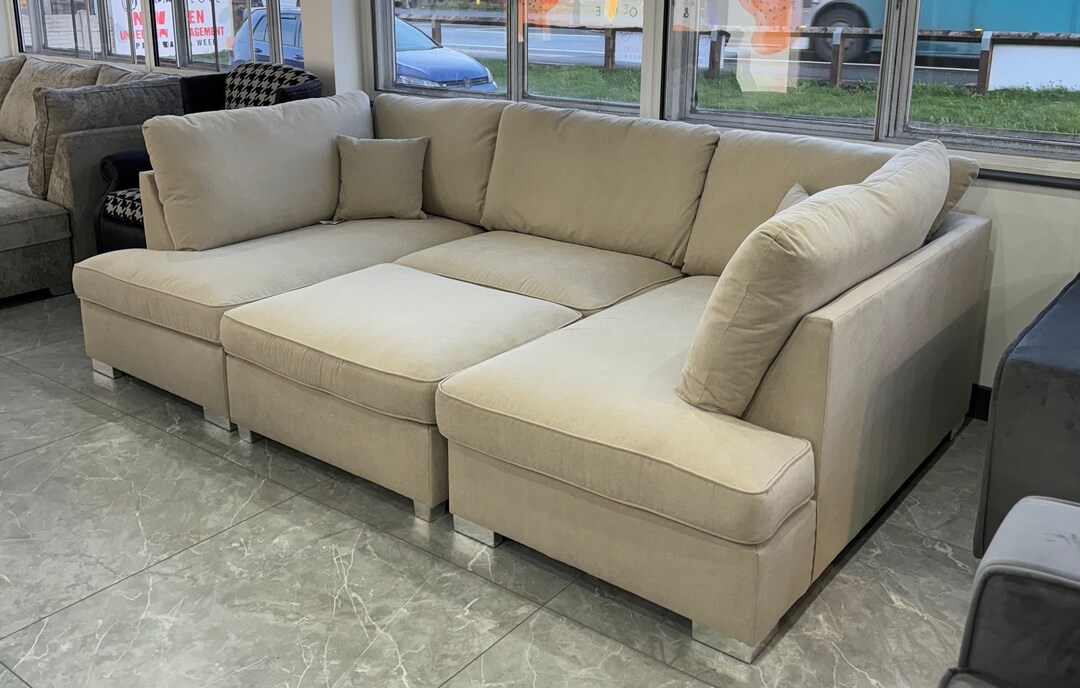 Cinema Sofa Shape Cream Truffle Corner L U Couch Sofa Scatter Fixedback ...