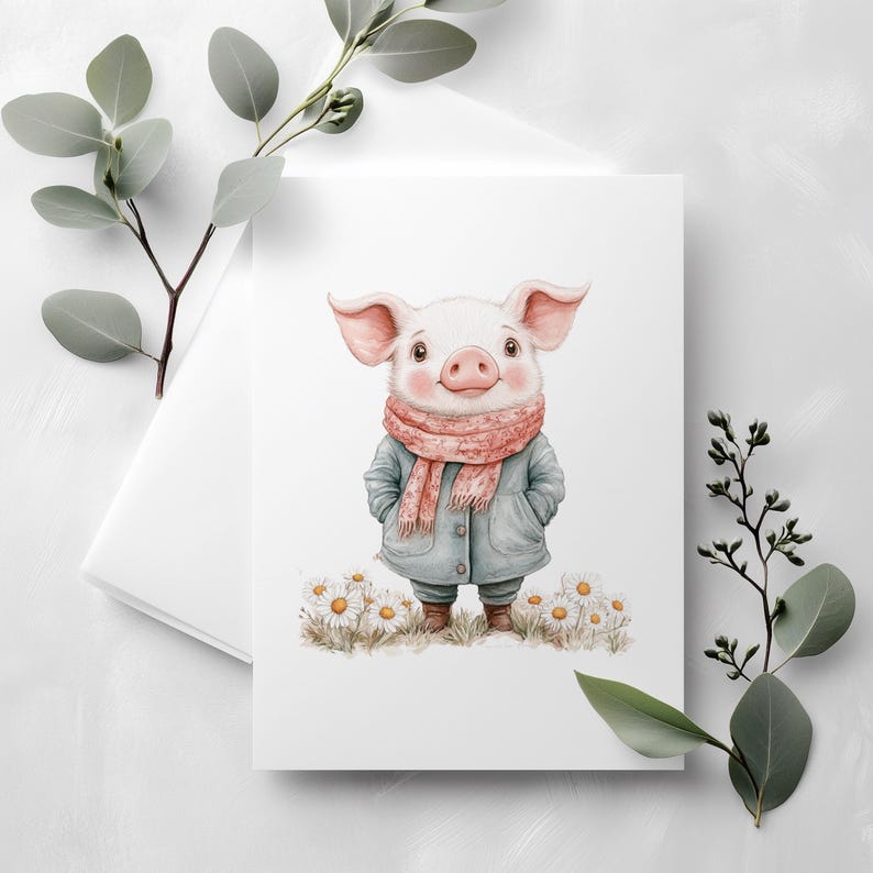 Piglet Clipart, Cute Pig Clip Art, Watercolor Piglet Png, Piglet ...