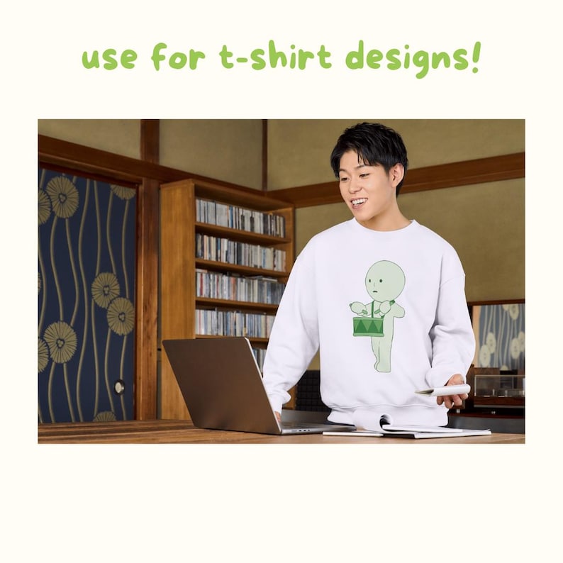 Cute Smiski Digital Clipart Stickers | Cheer Series | Line Art Cartoon ...