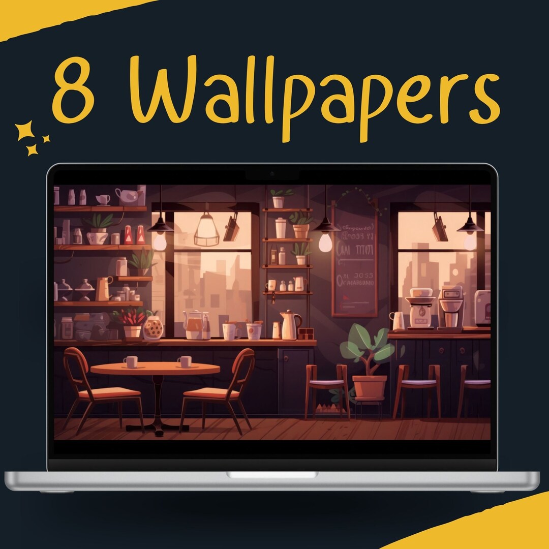 Lofi Cafe Anime Style PC Mac Desktop Laptop Wallpaper,computer ...