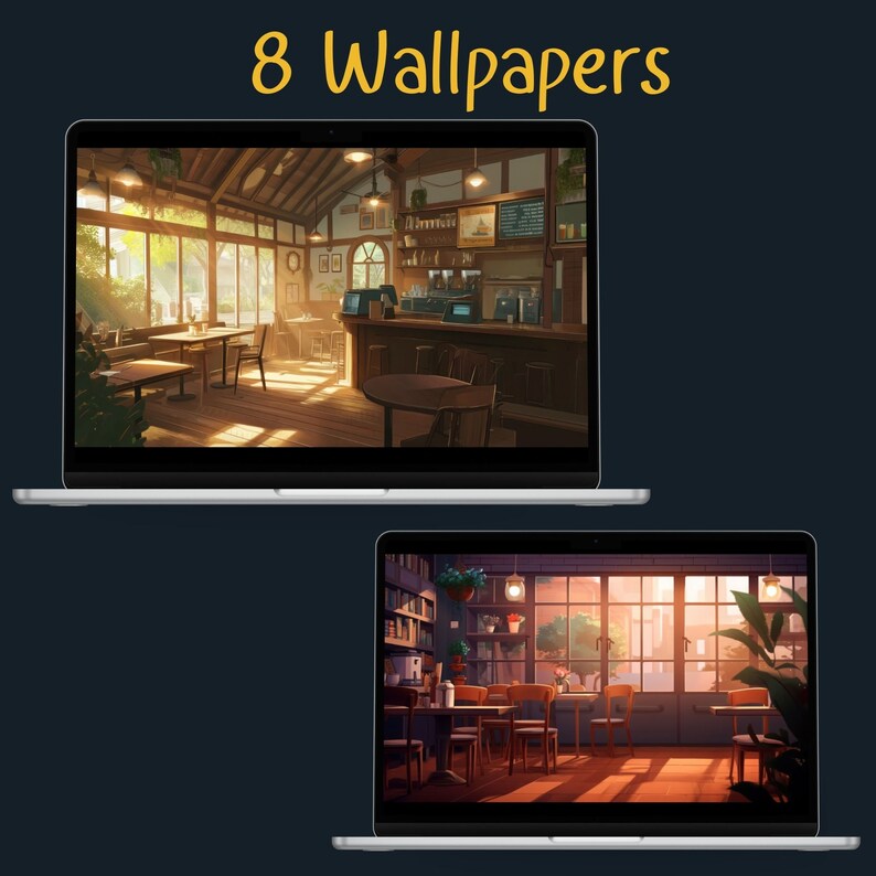 Lofi Cafe Anime Style PC Mac Desktop Laptop Wallpaper,computer ...