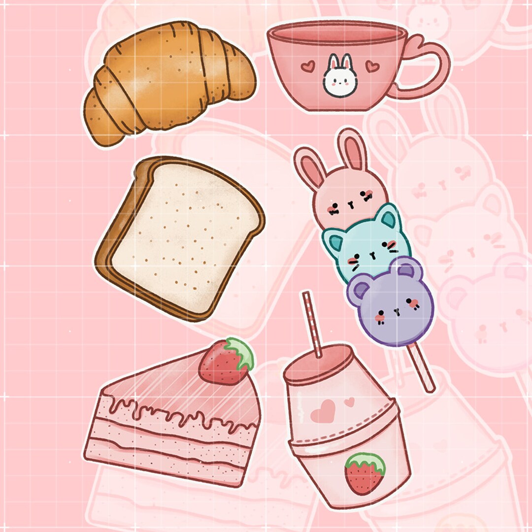 Kawaii Food Printable Sticker Sheet - Etsy