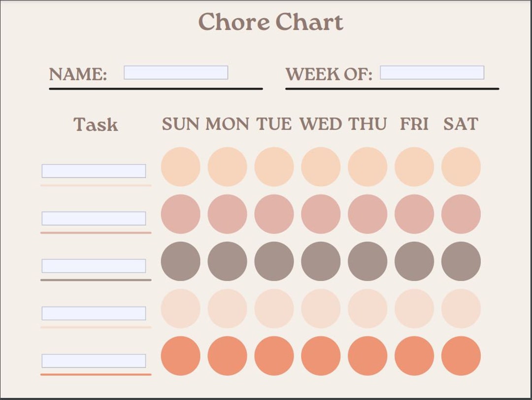 Buy Chore Chart-fillable PDF & PRINTABLE Online in India - Etsy