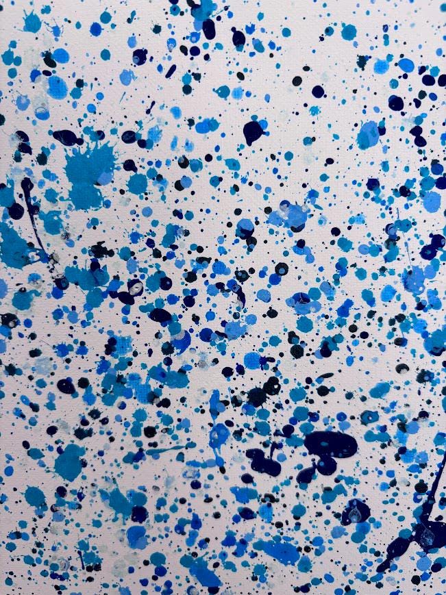 ORIGINAL | "blue Rainfall" – Original Hand-painted Acrylic Artwork on ...