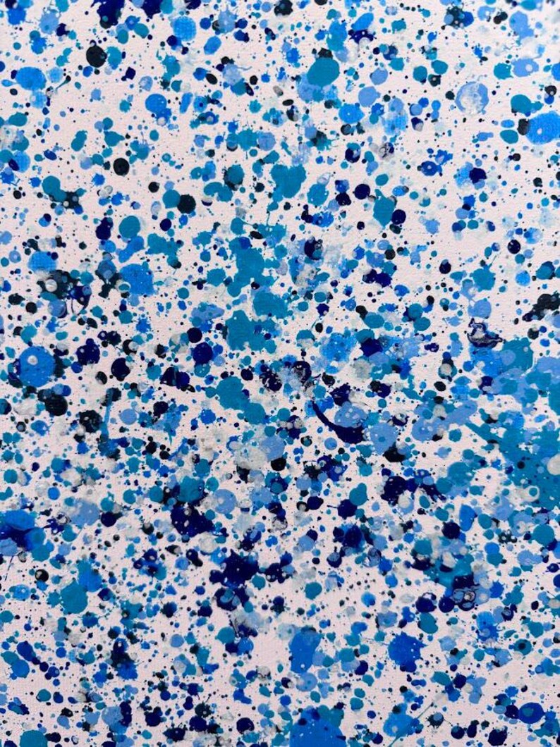ORIGINAL | "blue Rainfall" – Original Hand-painted Acrylic Artwork on ...