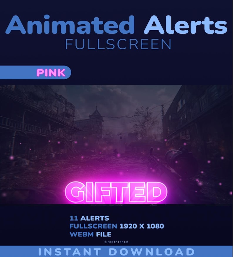 11 Pink Animated Twitch Stream Alerts | Fullscreen Webm (digital ...
