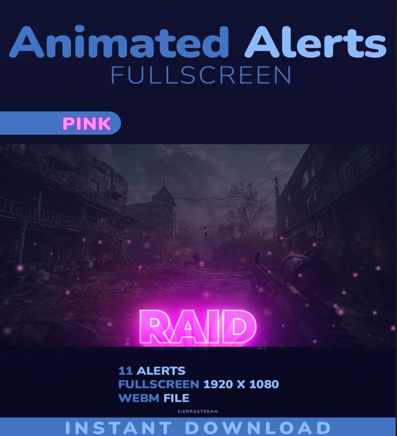 11 Pink Animated Twitch Stream Alerts | Fullscreen Webm (digital ...