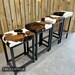 Custom Cowhide Counter Stool Rustic Bar Stool With Steel Frame Multiple ...