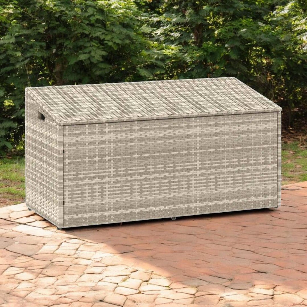 Large Poly Rattan Garden Storage Box Various Colours 110 X 50 X 58cm ...