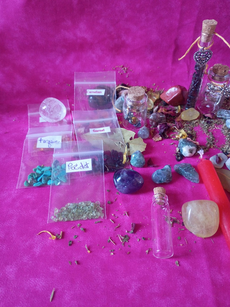 Fire Element DIY Zodiac Intention Kit, Crystals, Herbs, Candle - Etsy
