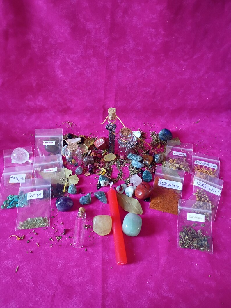 Fire Element DIY Zodiac Intention Kit, Crystals, Herbs, Candle - Etsy