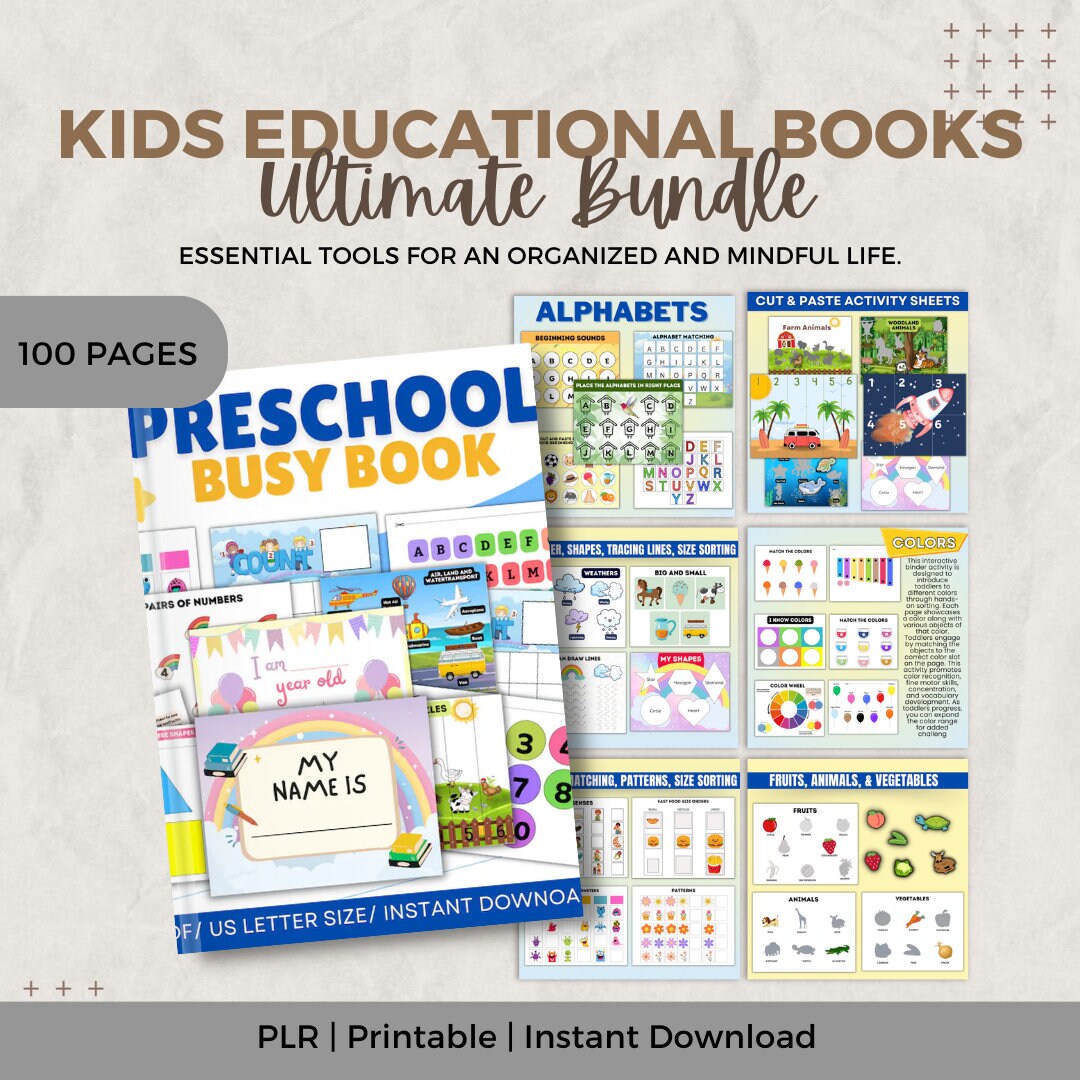 PLR Ultimate Bundle Kids Educational Books, Busy Books, Coloring Books ...