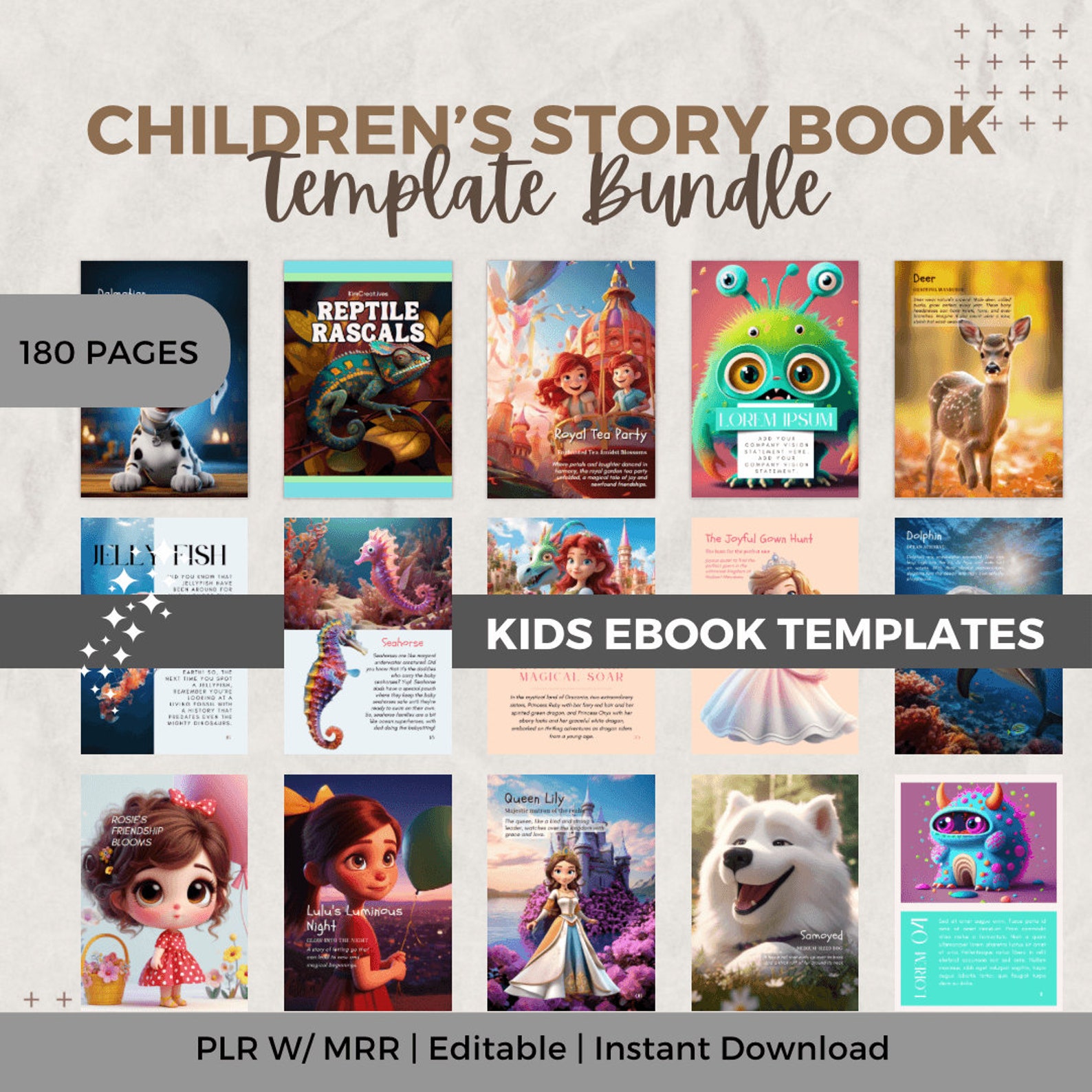 Children's Story Books & Ebook Template, Kids Books, Editable Kids ...