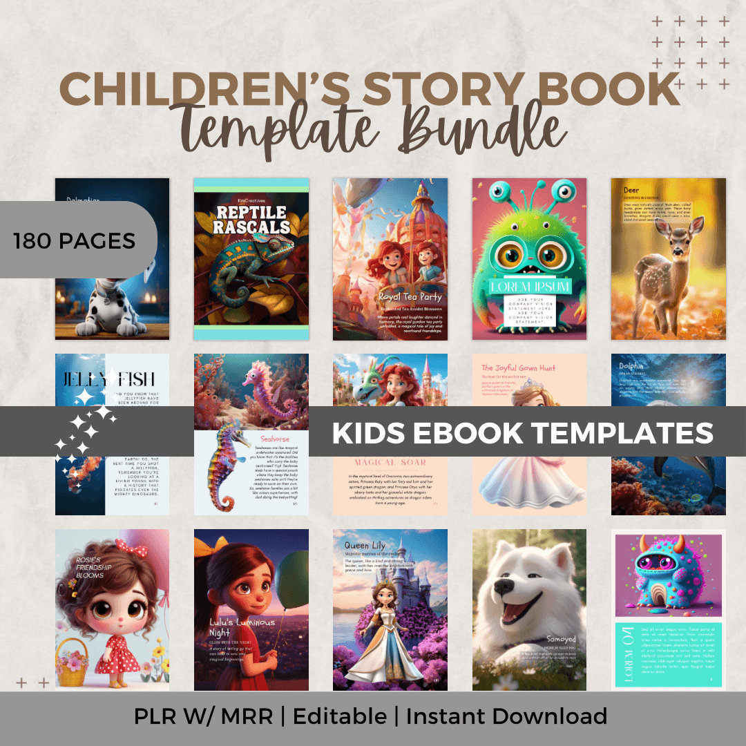 Children's Story Books & Ebook Template, Kids Books, Editable Kids ...