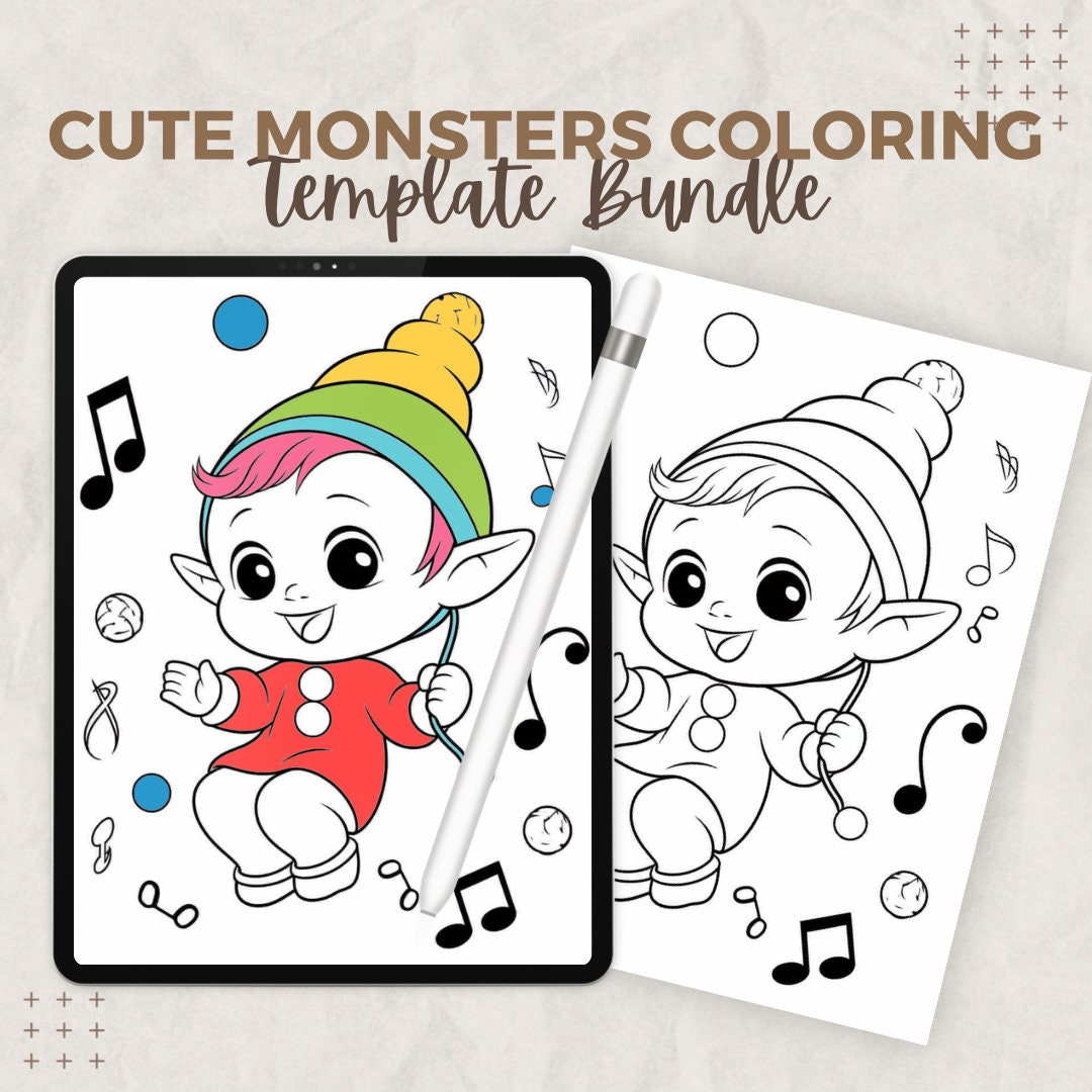 Cute Toddler Elves Coloring Book, 203 Pages, Canva Template - Etsy