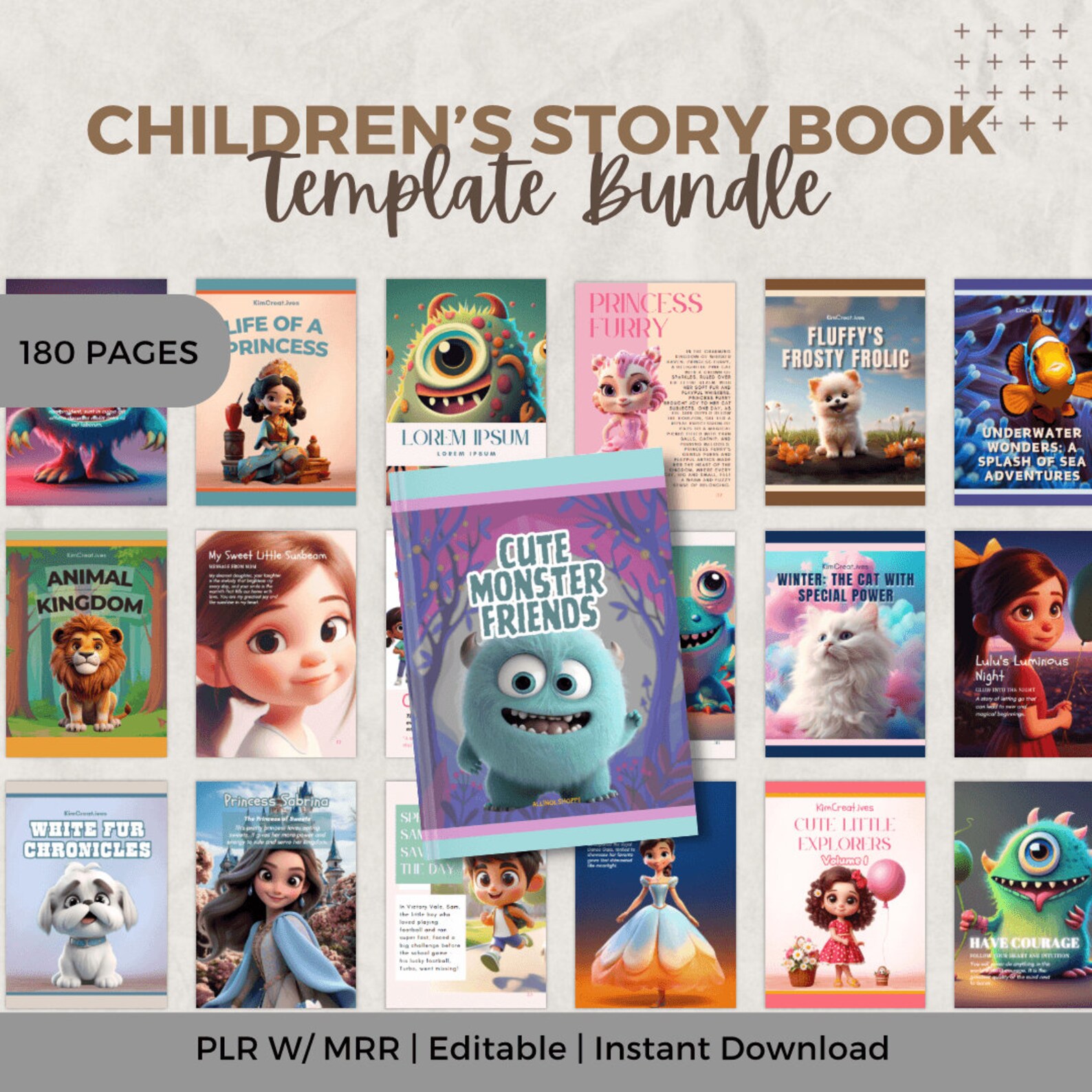Children's Story Books & Ebook Template, Kids Books, Editable Kids ...