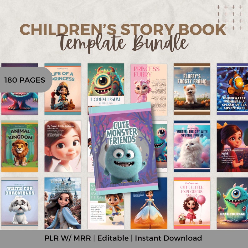 Children's Story Books & Ebook Template, Kids Books, Editable Kids ...