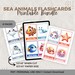 Sea Animals Flashcards, Ocean Animals, Printable File, Preschool Cards ...