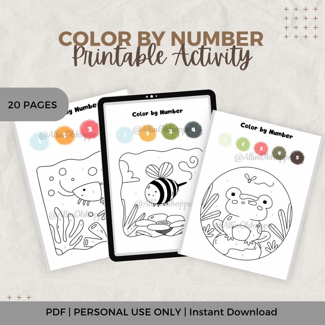 Animal Coloring Activity, Color by Number Worksheet, Color Matching ...