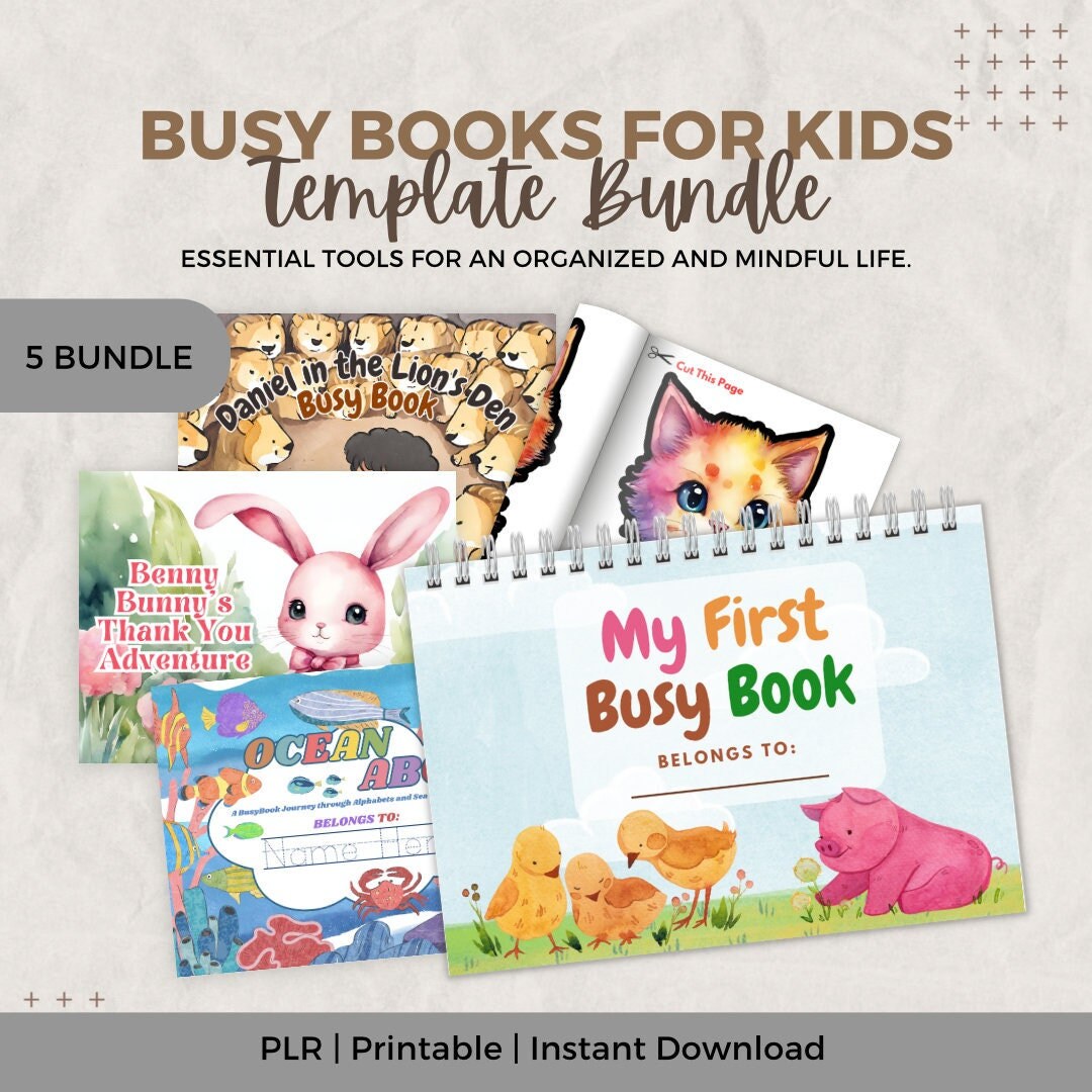 5 Bundles of Busy Books for Kids, Activity Books, Kids Worksheet, Kids ...