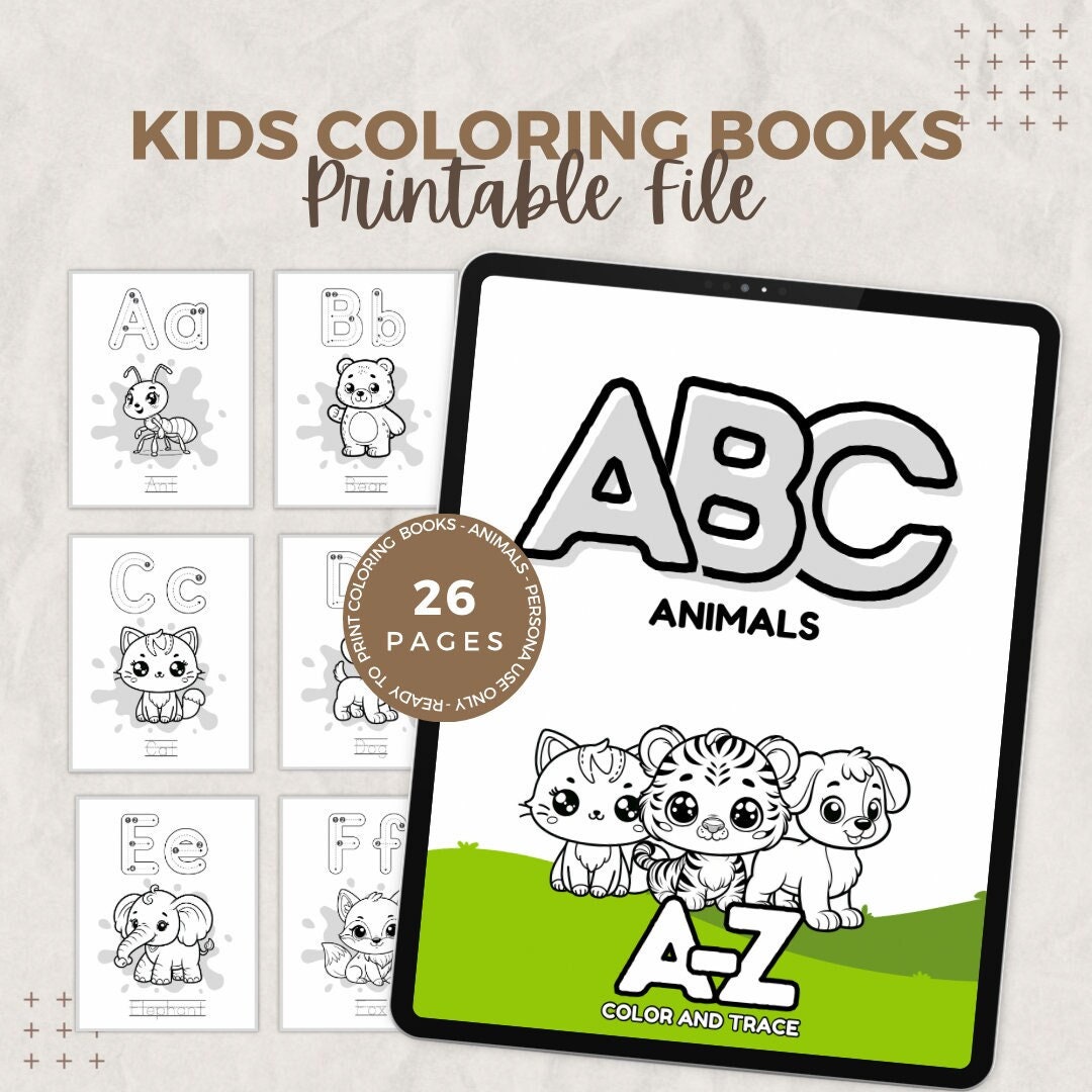ABC Animal Coloring Book, Alphabet Coloring Pages, Colorful Activity ...