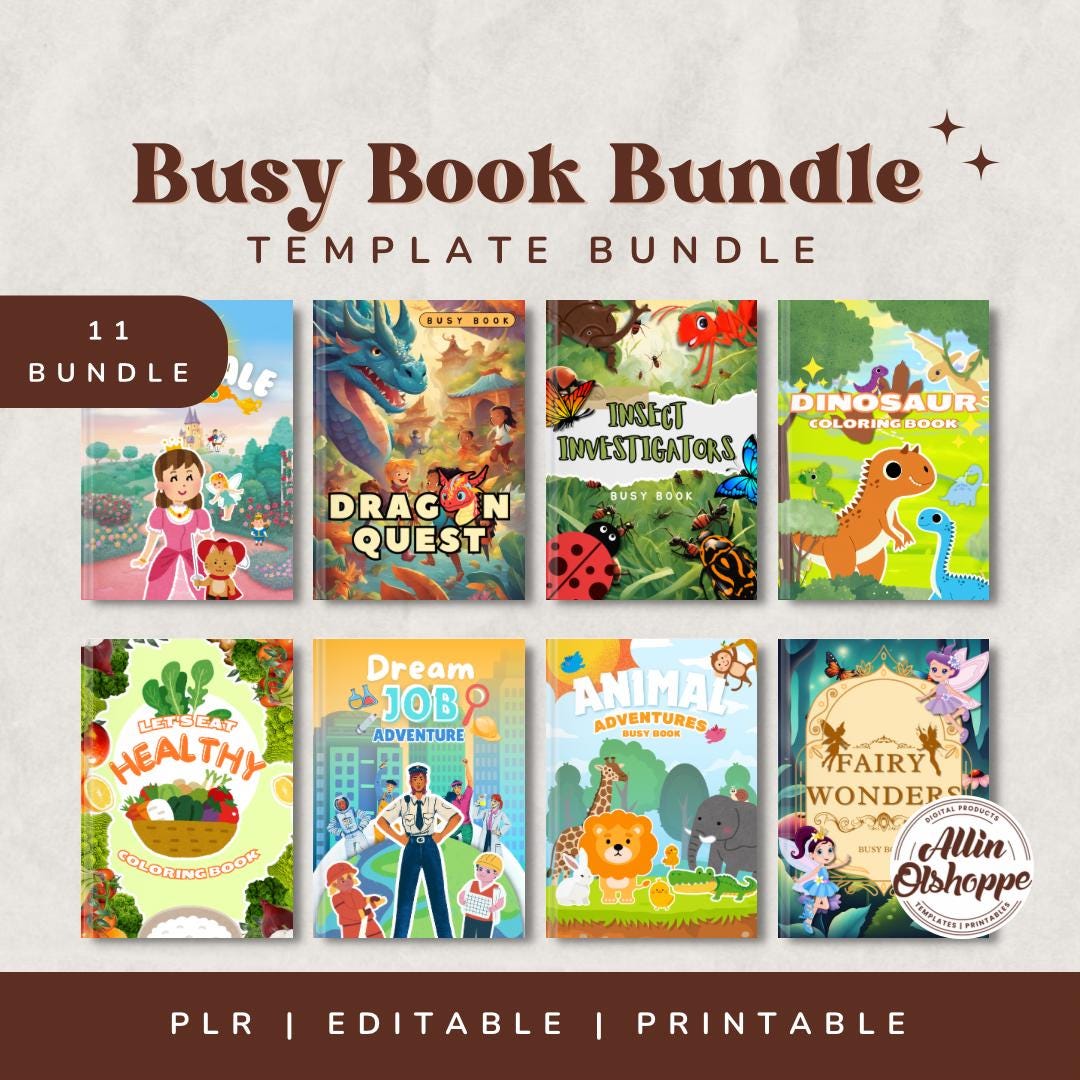 Busy Book Activities for Kids 11 Bundle (canva Editable) Coloring Book ...