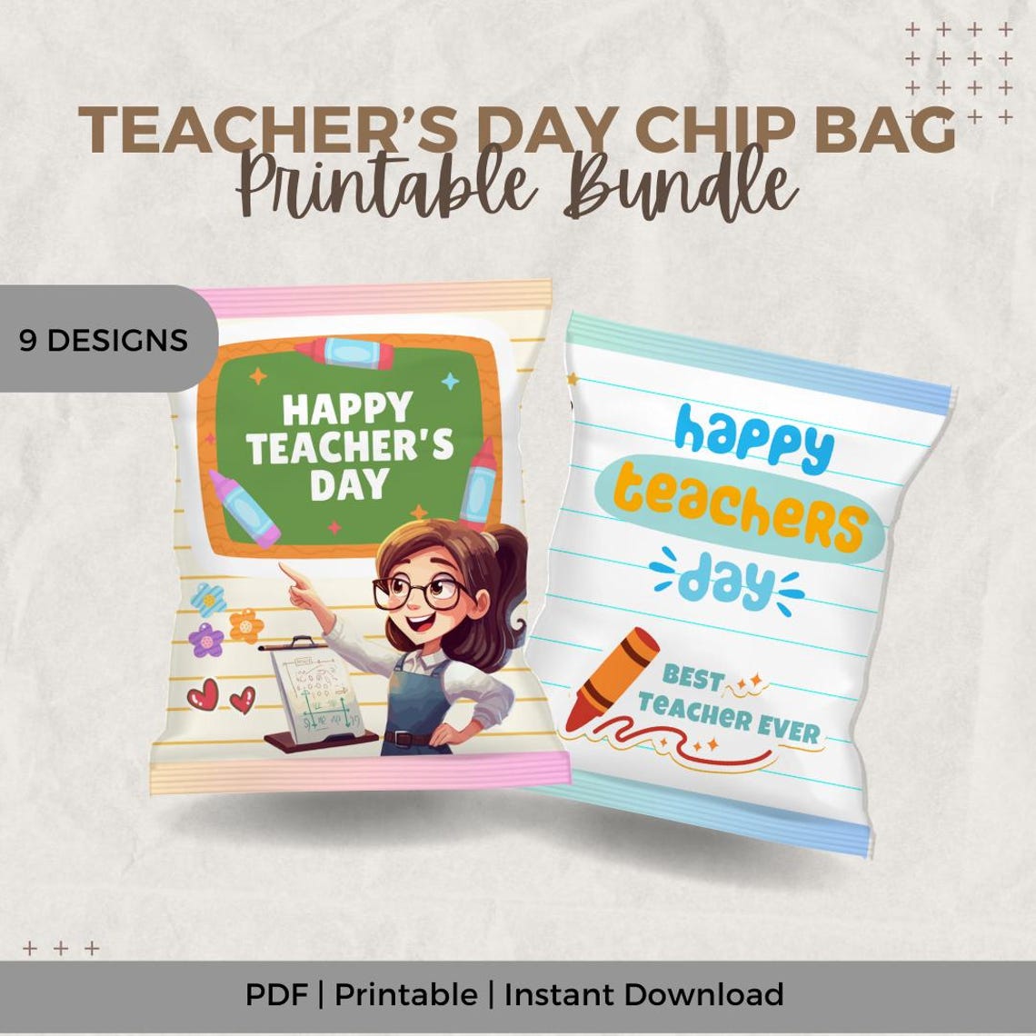Teacher's Day Chip Bag Design, Printable Template, Teacher Appreciation ...