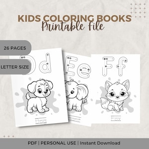 ABC Animal Coloring Book, Alphabet Coloring Pages, Colorful Activity ...