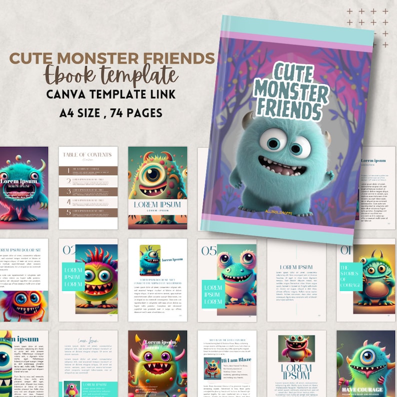 Children's Story Books & Ebook Template, Kids Books, Editable Kids ...