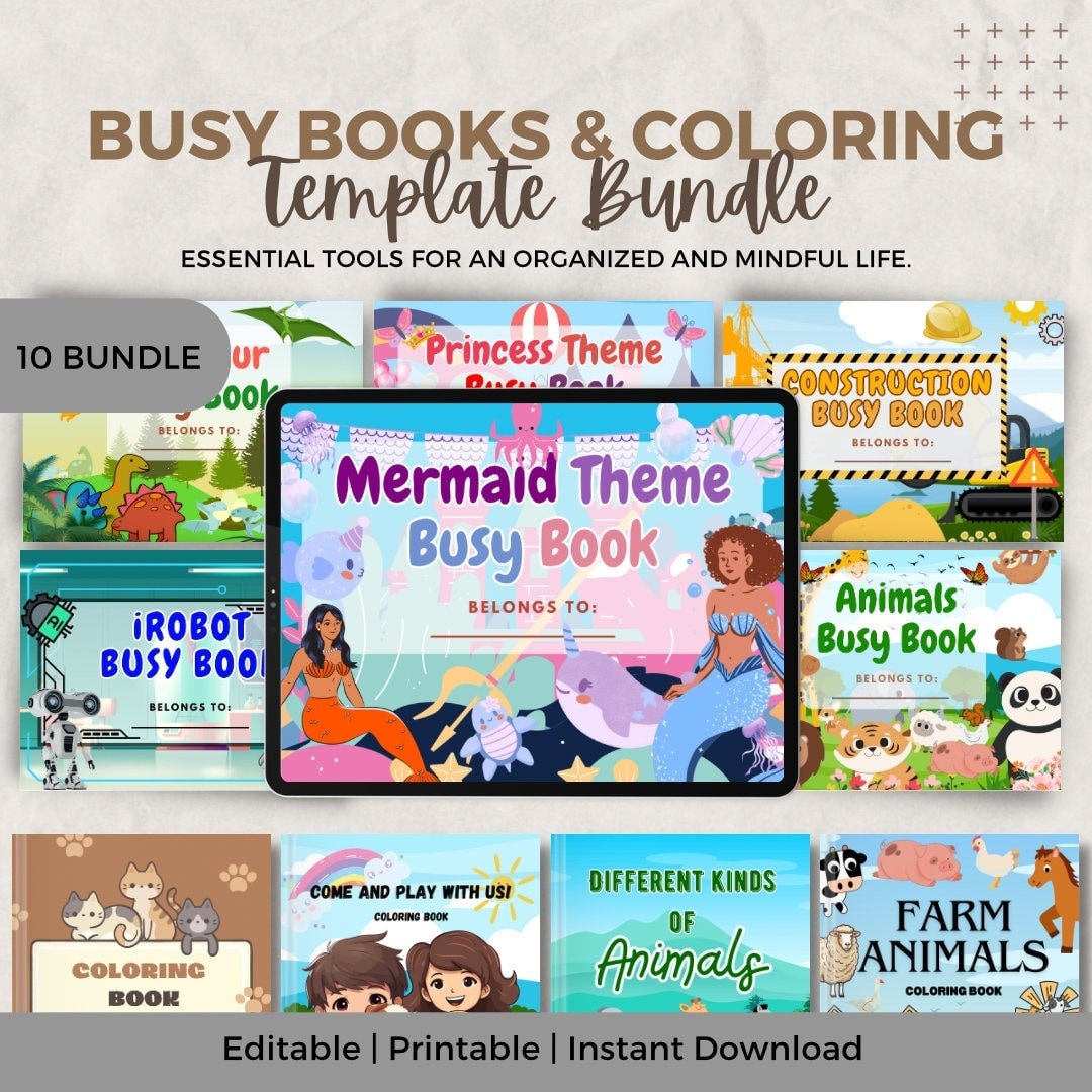 Editable Kids Busy Book Canva Template: 10 Theme Bundle (PLR) - Etsy