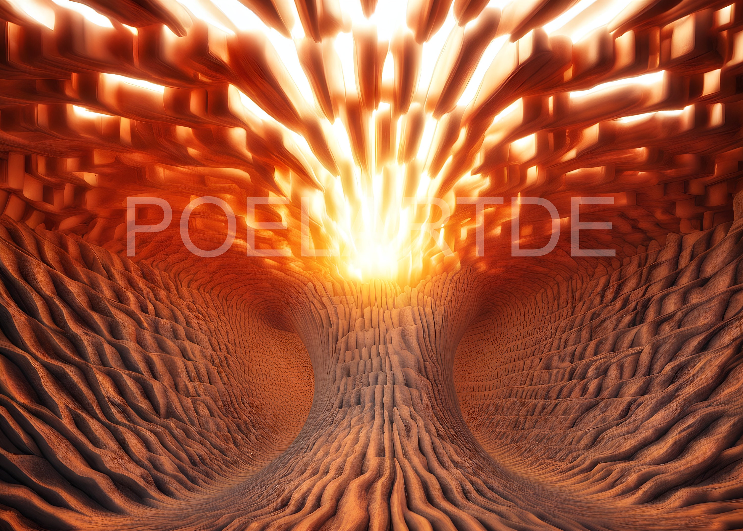 3D Picture Optical Illusion Wormhole Tornado Tunnel Fire Red Abstract ...