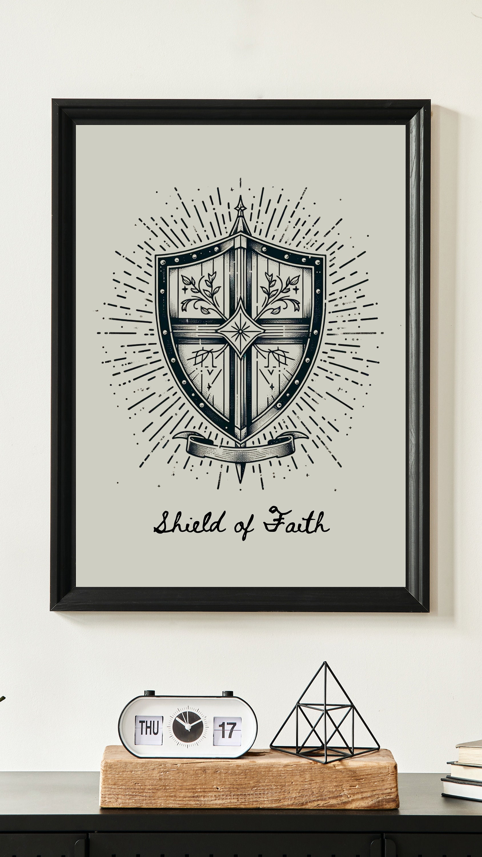 Bible Verse Wall Art, Shield of Faith, Encouraging Christian Poster ...