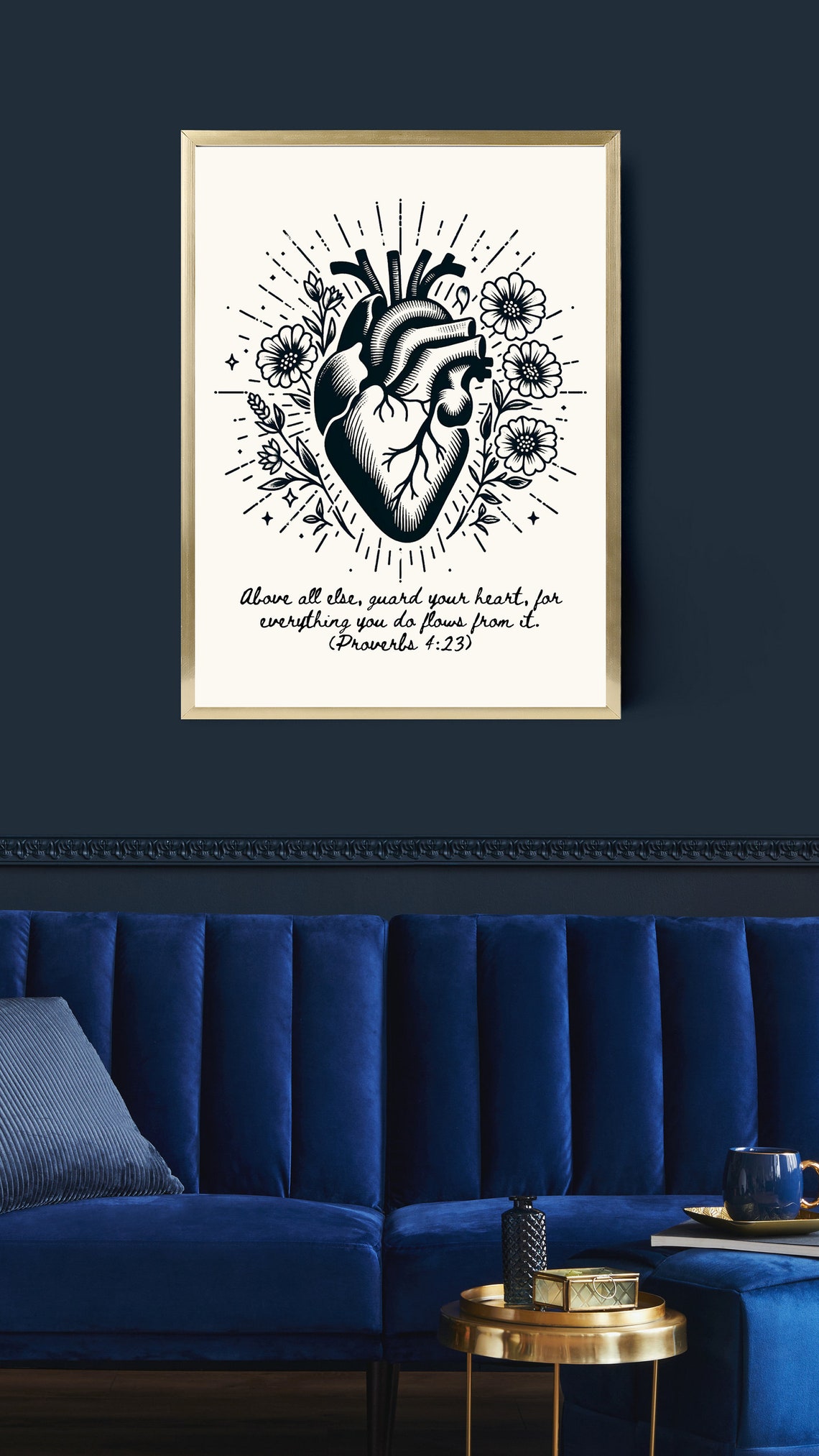Bible Verse Wall Art, Proverbs 4:23, Encouraging Christian Poster ...