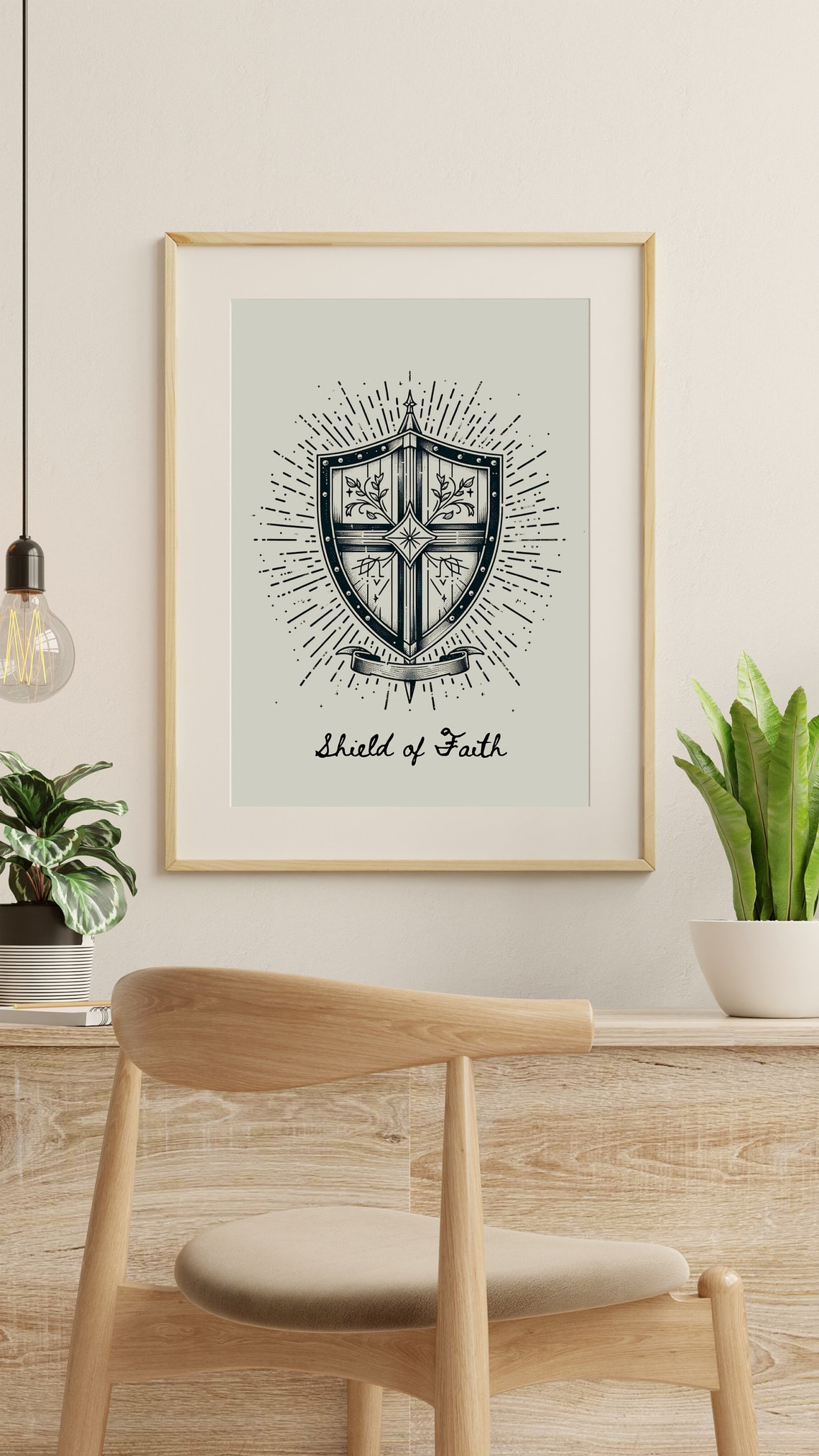 Bible Verse Wall Art, Shield of Faith, Encouraging Christian Poster ...