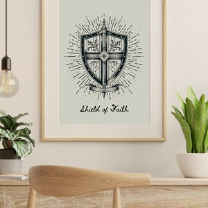 Bible Verse Wall Art, Shield of Faith, Encouraging Christian Poster ...