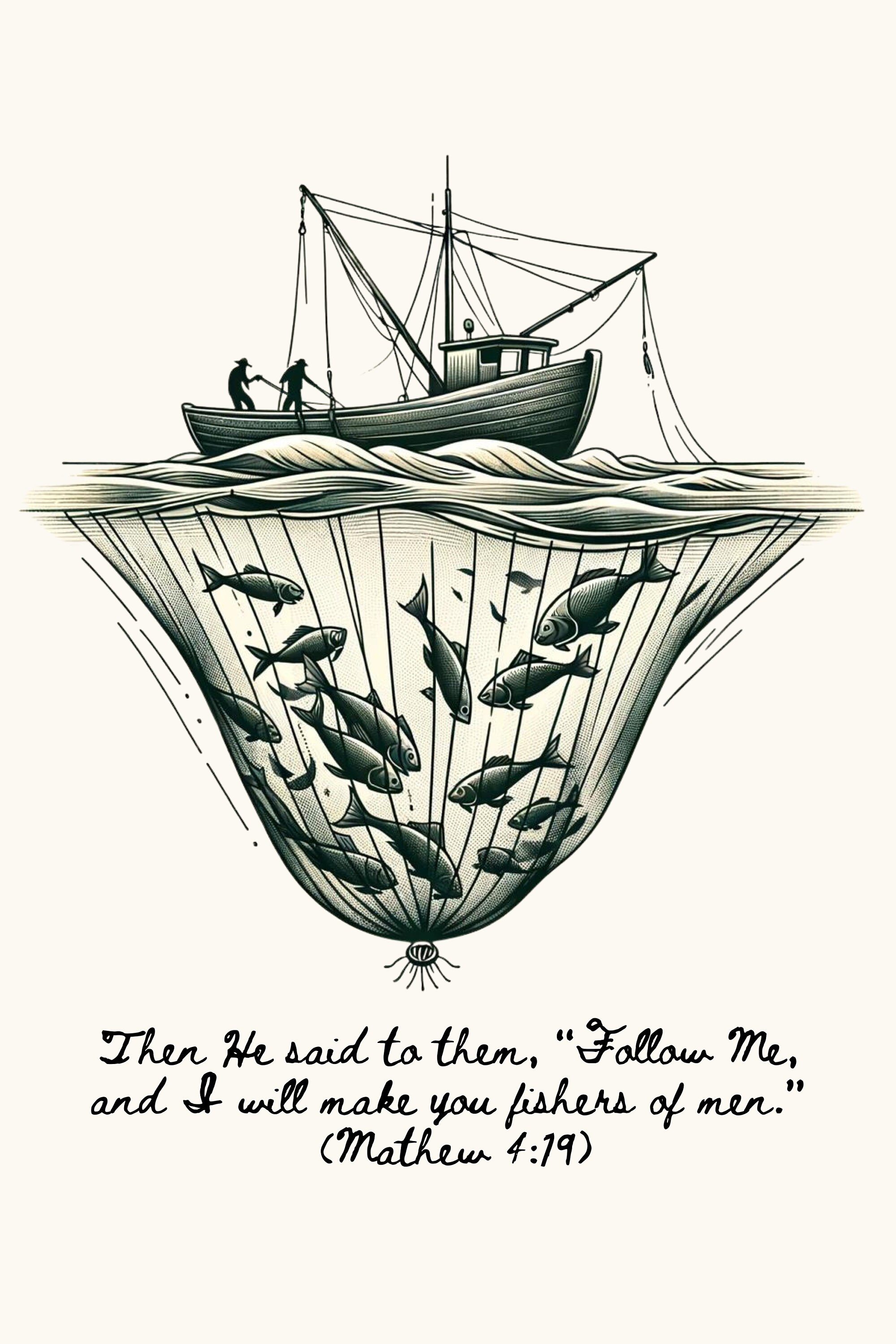 Bible Verse Wall Art, Mathew 4:19, Encouraging Christian Poster ...