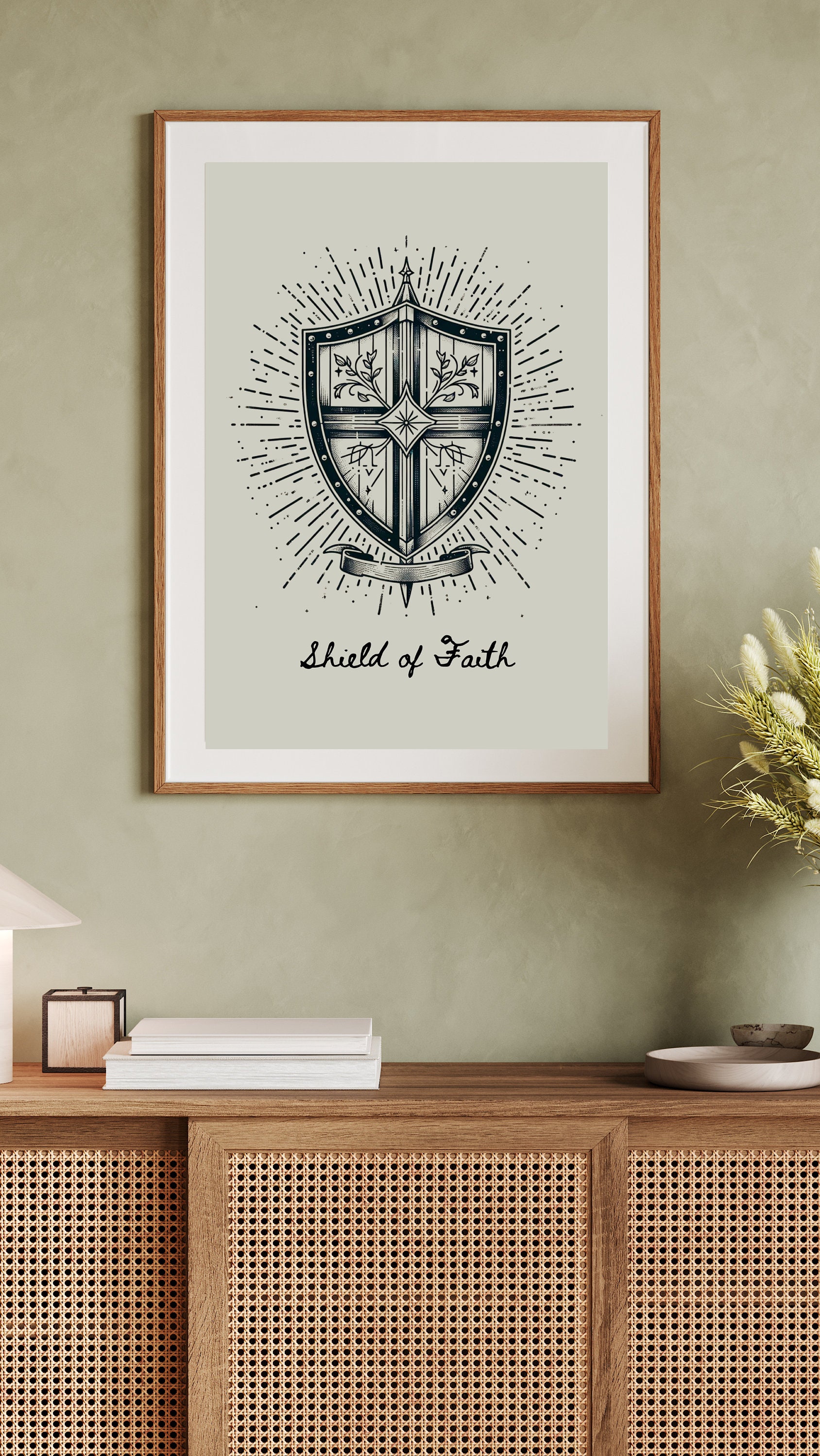 Bible Verse Wall Art, Shield of Faith, Encouraging Christian Poster ...