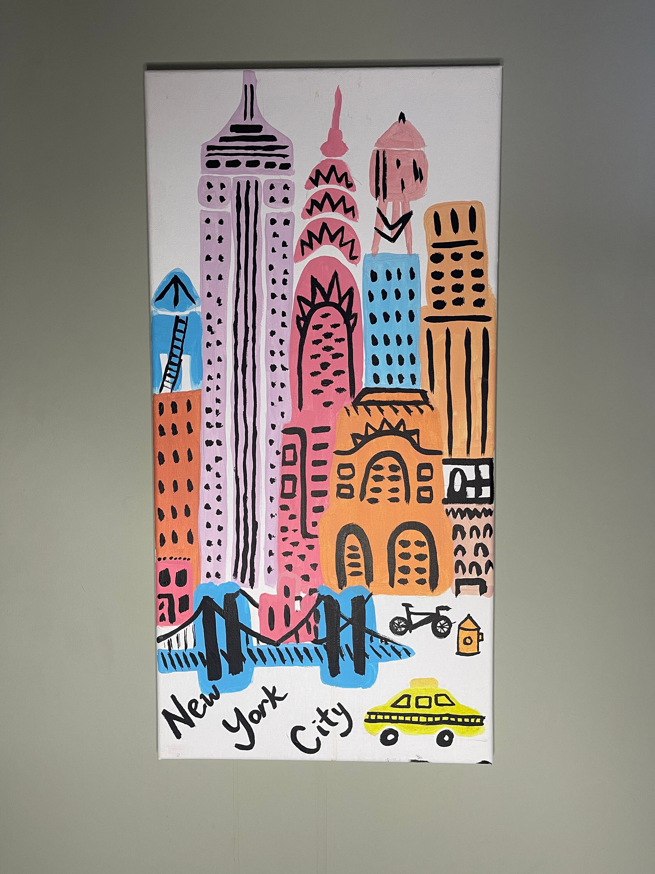 Vibrant Hand-painted Abstract New York City Landscape Artwork | Unique ...