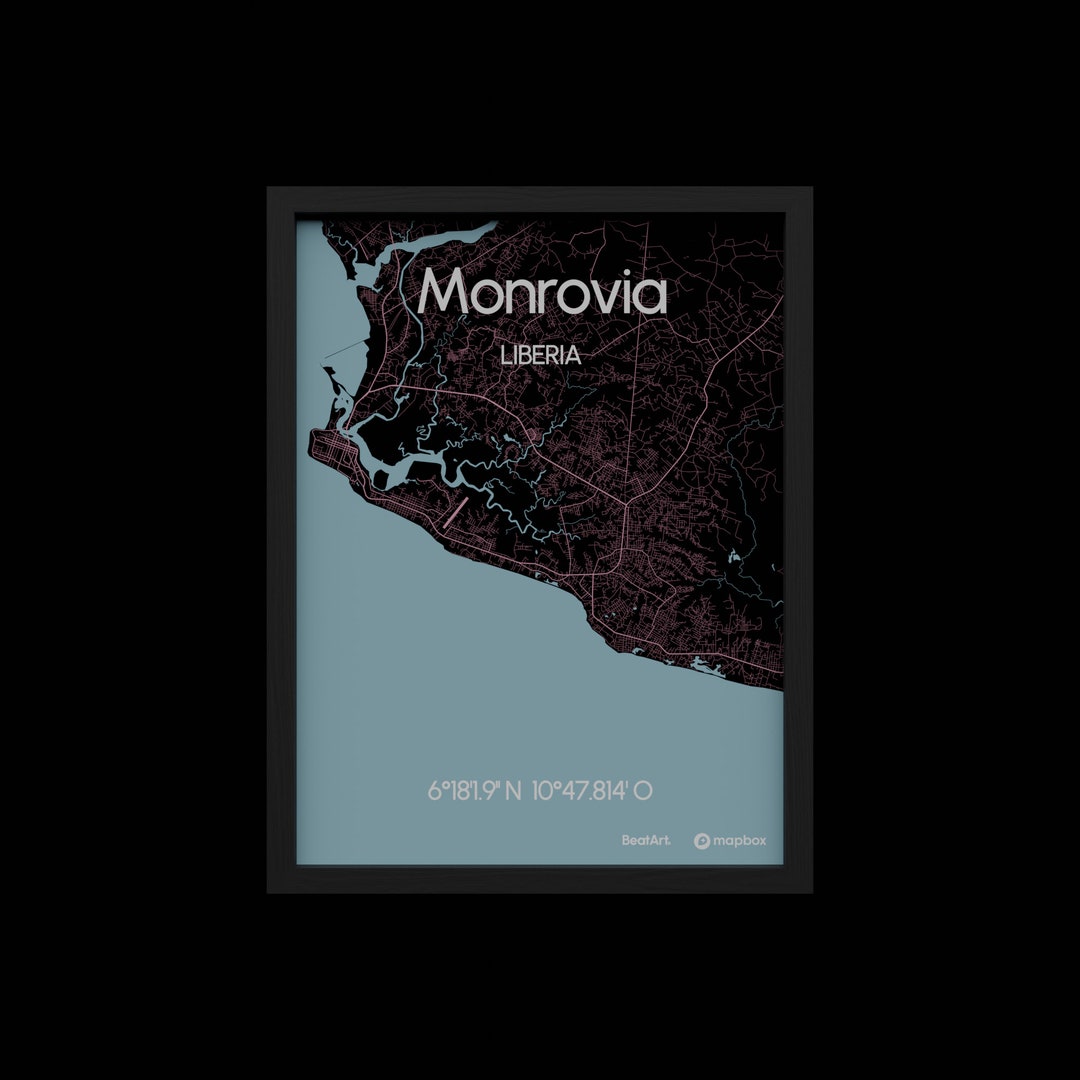 Monrovia Art Map. Independent Art Made by Beatart® Studio. - Etsy
